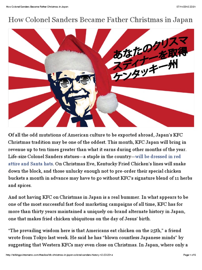 How Colonel Sanders Became Father Christmas in Japan | PDF | Christmas ...