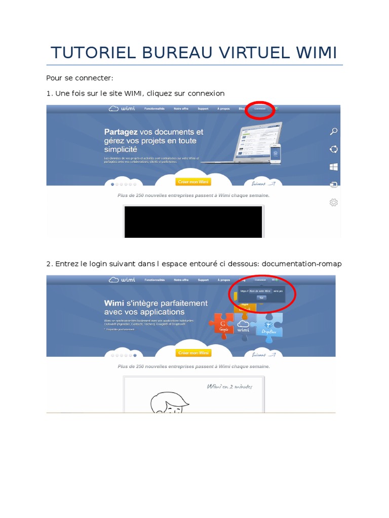 Tutoriel Bureau Virtuel Wimi | PDF | Évolution de carrière