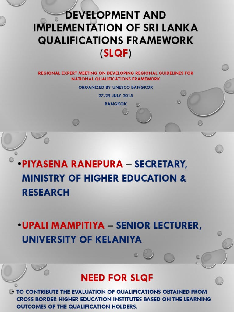 Development and Implementation of Sri Lanka Qualifications Framework | PDF
