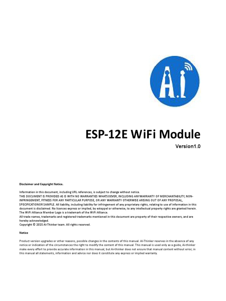 Data Sheet Esp-12e PDF | PDF | Microcontroller | Random Access Memory