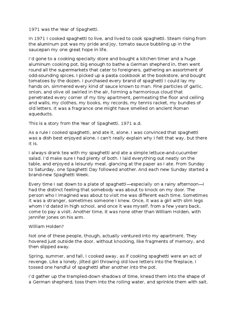 1971 Was The Year of Spaghetti | PDF | Tomato Sauce | Foods