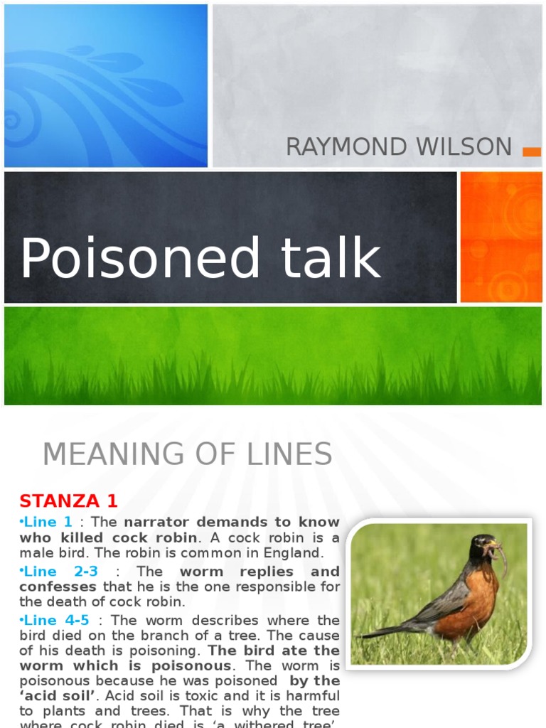 F3 Poem - Poisoned Talk | PDF | Sulfur | Poison