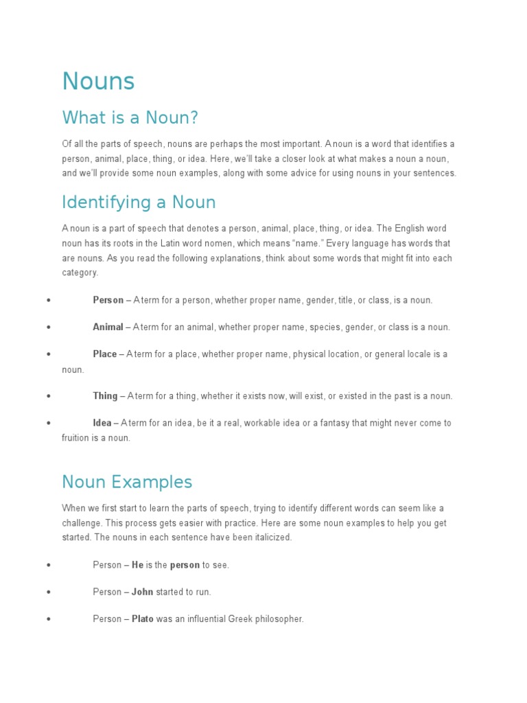 Nouns | PDF | Noun | Grammatical Number