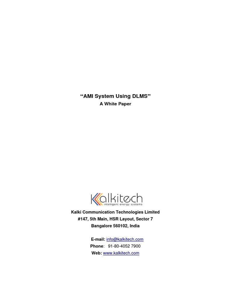 AMI System Using DLMS - White Paper | PDF | Osi Model | Communications Protocols