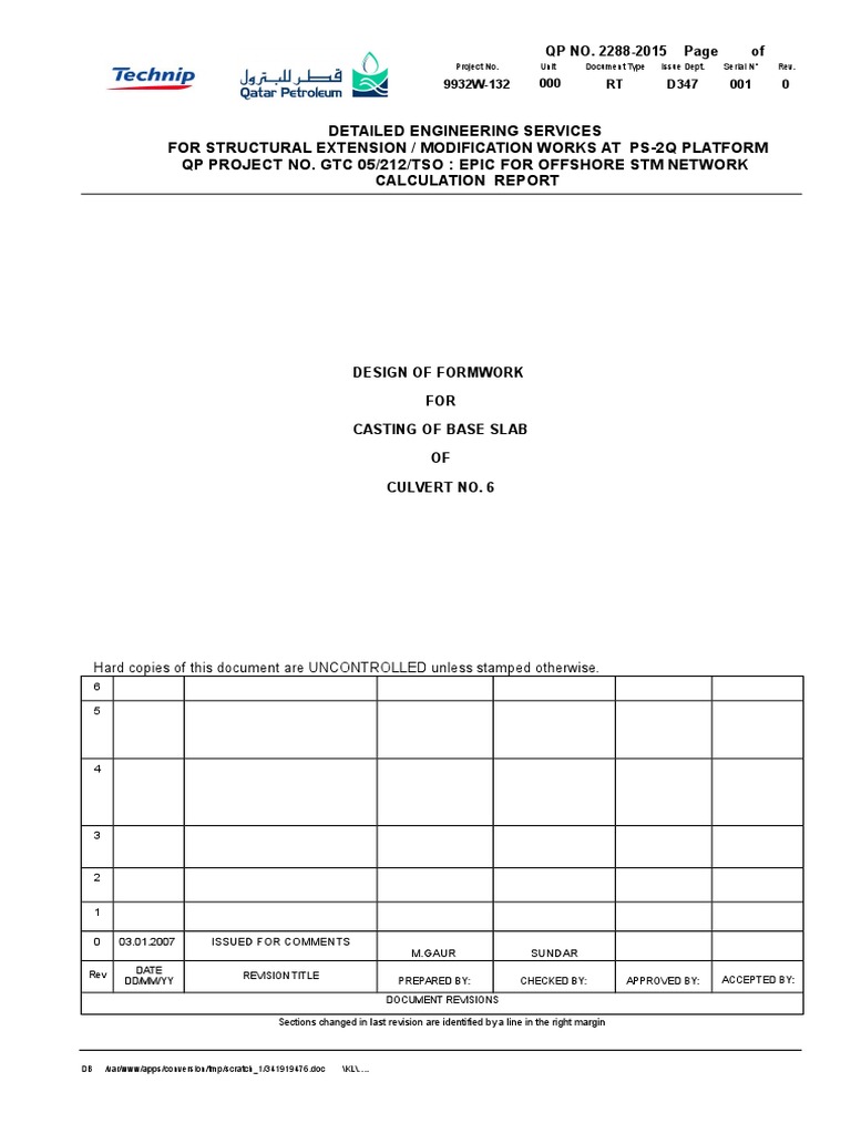 Formwork Calculation Report - Rev. | PDF | Structural Steel | Buckling