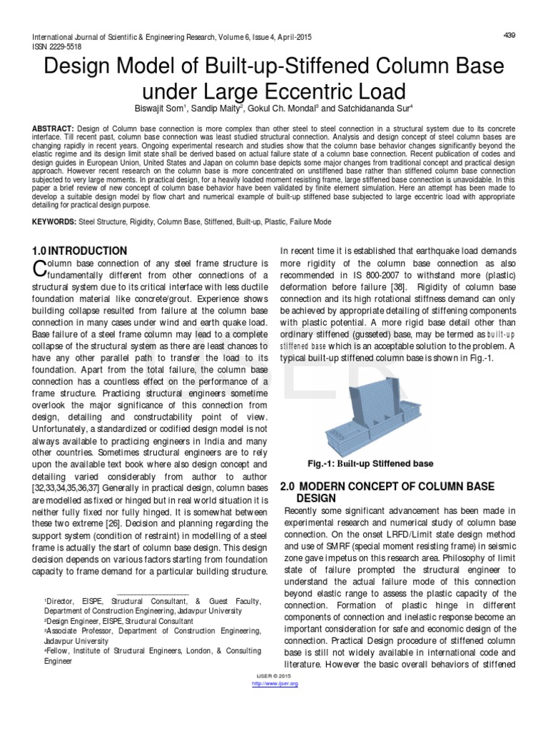 Researchpaper Design Model of Built Up Stiffened Column Base Under Large Eccentric Load | PDF ...