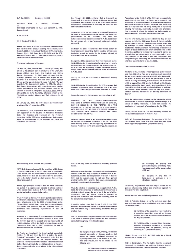 VAWC Cases | PDF | Restraining Order | Harassment