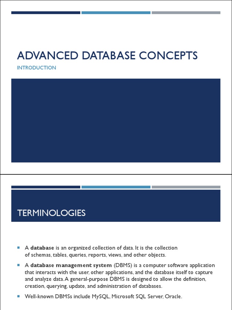 Advanced Database Concepts | PDF | Database Transaction | Databases
