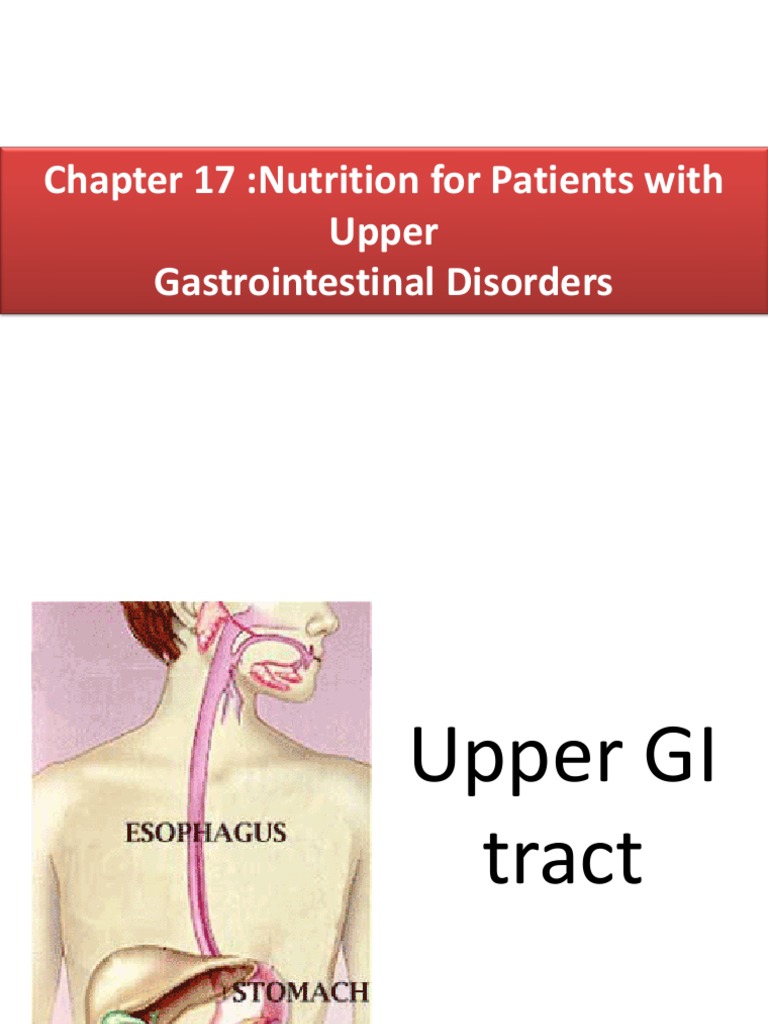 Chapter 17:nutrition For Patients With Upper Gastrointestinal Disorders ...