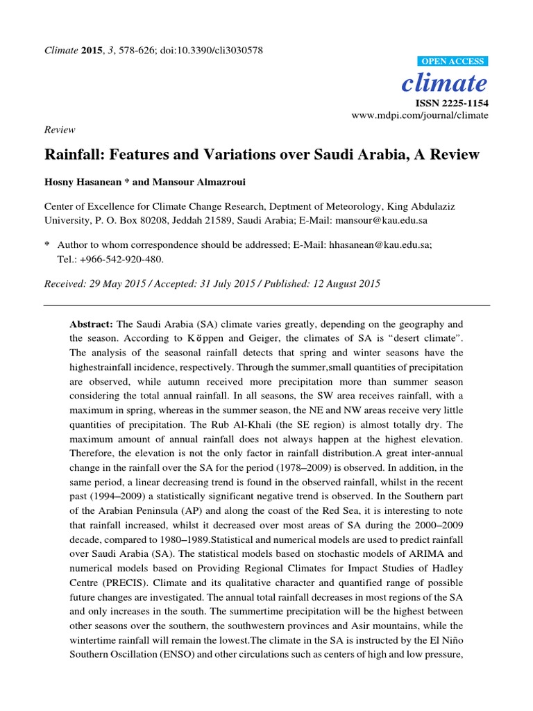 Rainfall Features and Variations over Saudi Arabia.pdf | Rain ...