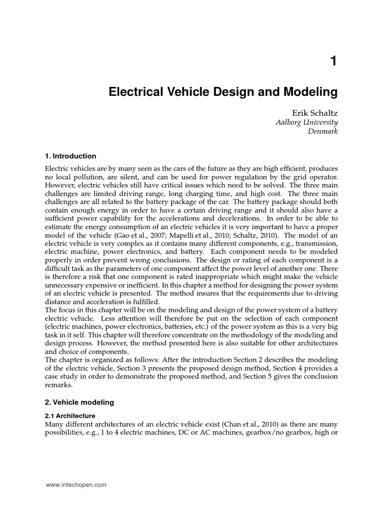 Electric Vehicle Modelling and Simulation | PDF | Battery (Electricity ...