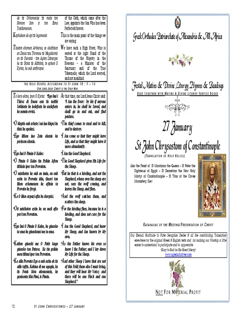 2017-27 Jan-St John Chrysostomos | PDF | Mary, Mother Of Jesus ...