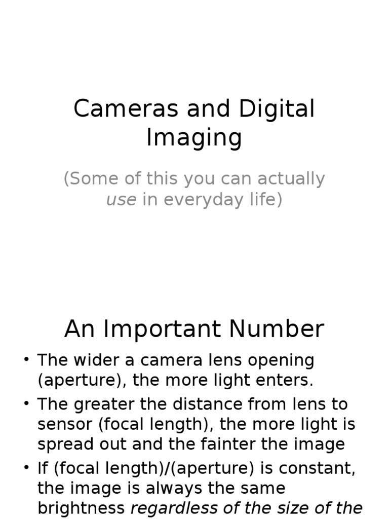Cameras and Digital Imaging | PDF | Pixel | Aperture