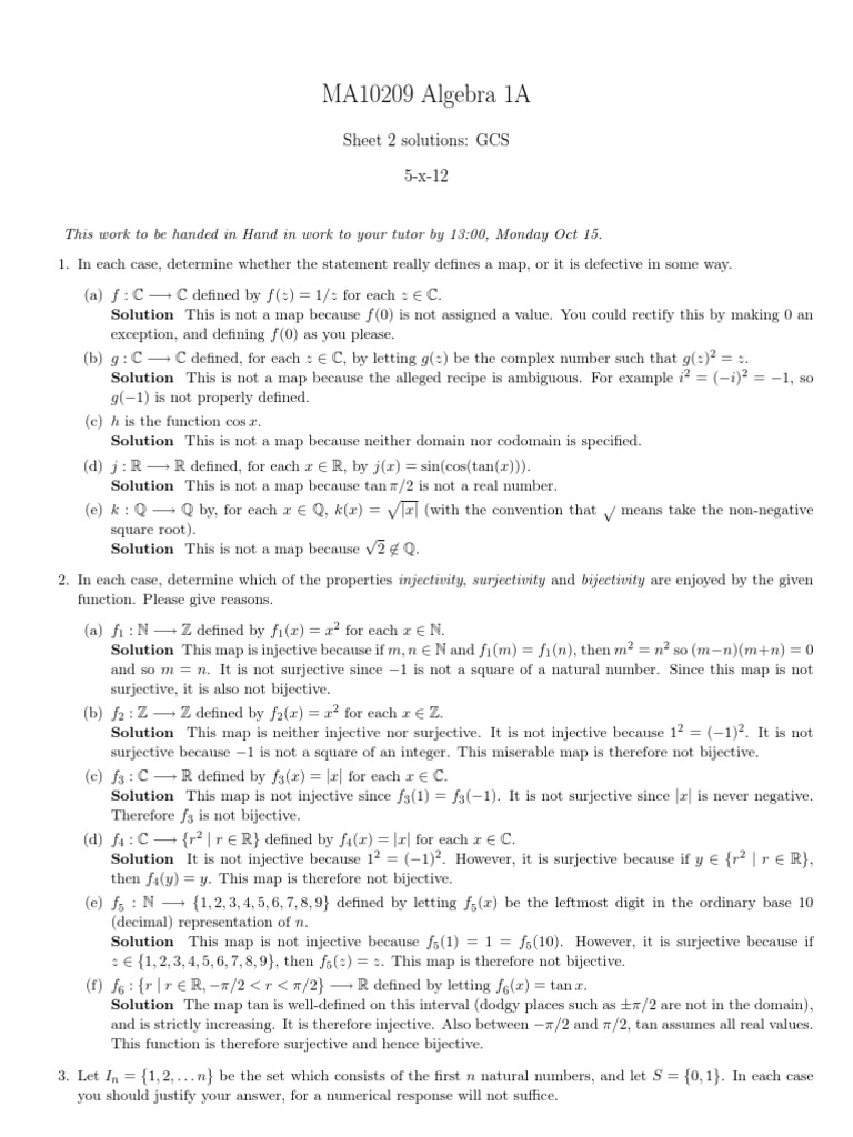S 2 Sol | PDF | Integer | Function (Mathematics)