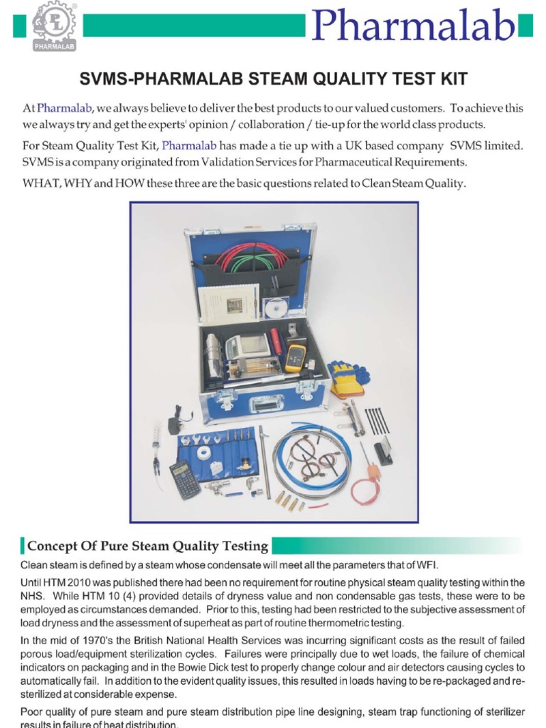 06 Pure Steam Testing Kit | PDF
