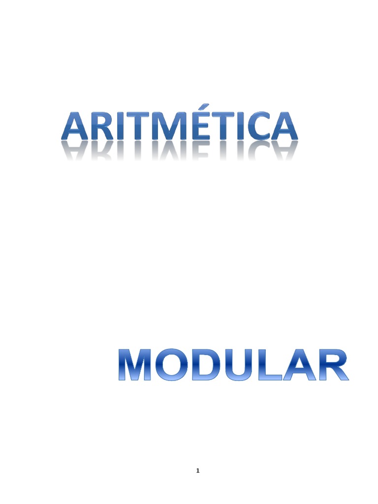 Aritmética Modular | PDF | Número primo | Divisão (Matemática)