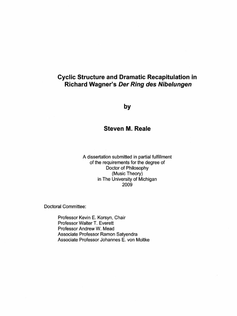 Cyclic Structures and Dramatic Recap in Wagner - Reale | PDF | Chord ...