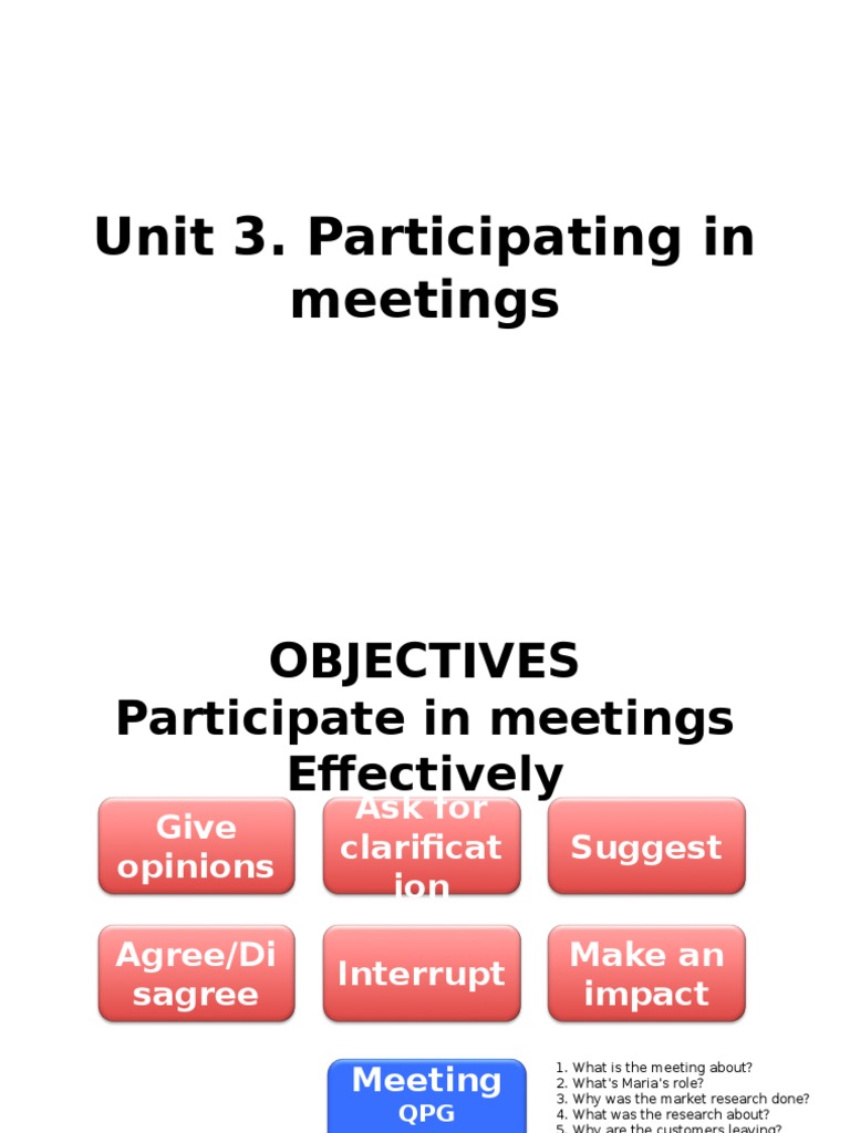 Effective Meeting Participation Guide | PDF