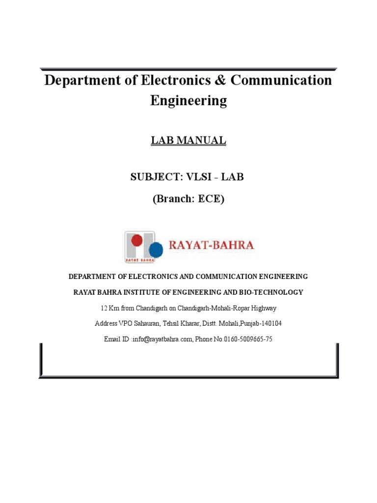 Department of Electronics & Communication Engineering: Lab Manual ...