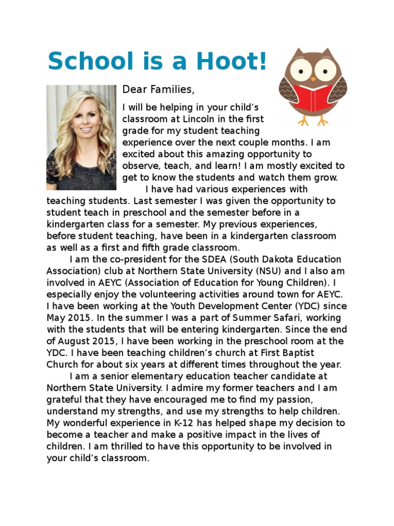 Preschool Parent Letter | PDF