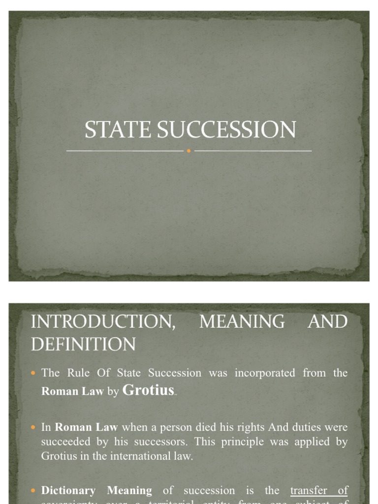 State Succession in International Law | PDF | Sovereign State | Government