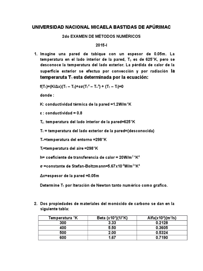 2do-Examen Metodos Numericos | PDF
