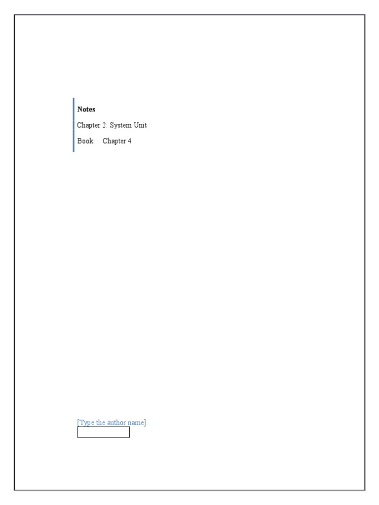 Notes: Chapter 2: System Unit Book: Chapter 4 | PDF | Instruction Set ...
