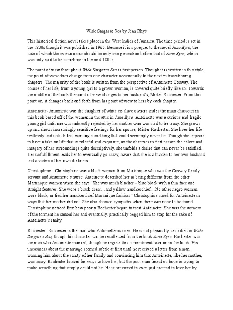 Wide Sargasso Sea by Jean Rhys | PDF