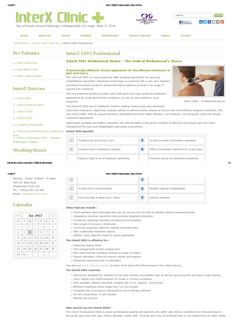 InterX 5002 Professional - InterXClinic | Download Free PDF | Pain Management | Pain