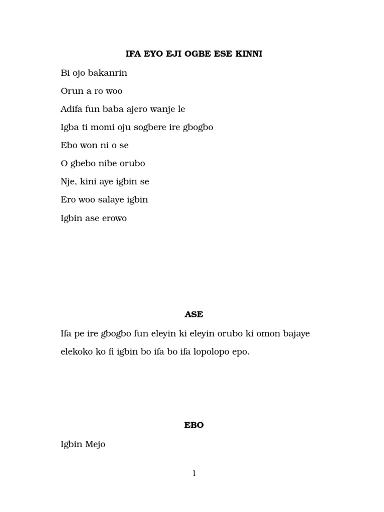 Apola Ejiogbe de Ofun Meji-1 | PDF | Religion And Belief