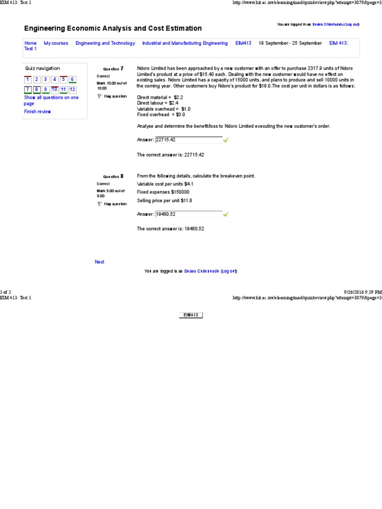 Analyzing the Costs and Benefits of a Potential New Order: A Case Study ...