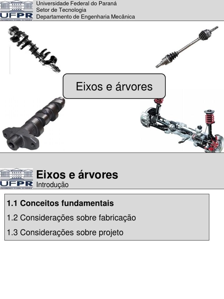 Eixos e Arvores AULA 1 | PDF | Estresse (Mecânica) | Flexão (Física)