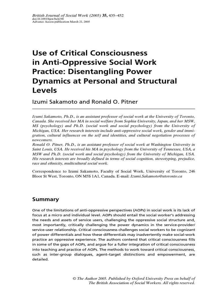 Anti oppressive practice.pdf | Social Group | Identity (Social Science)