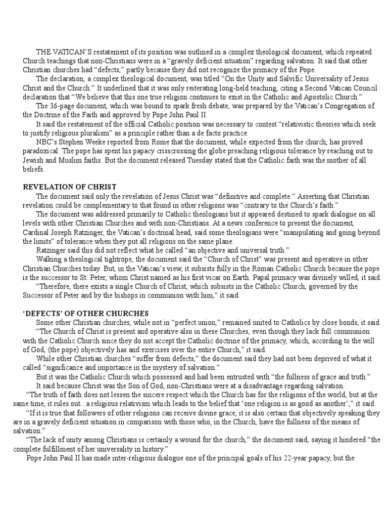 The Vatican | PDF | Pope | Catholic Church