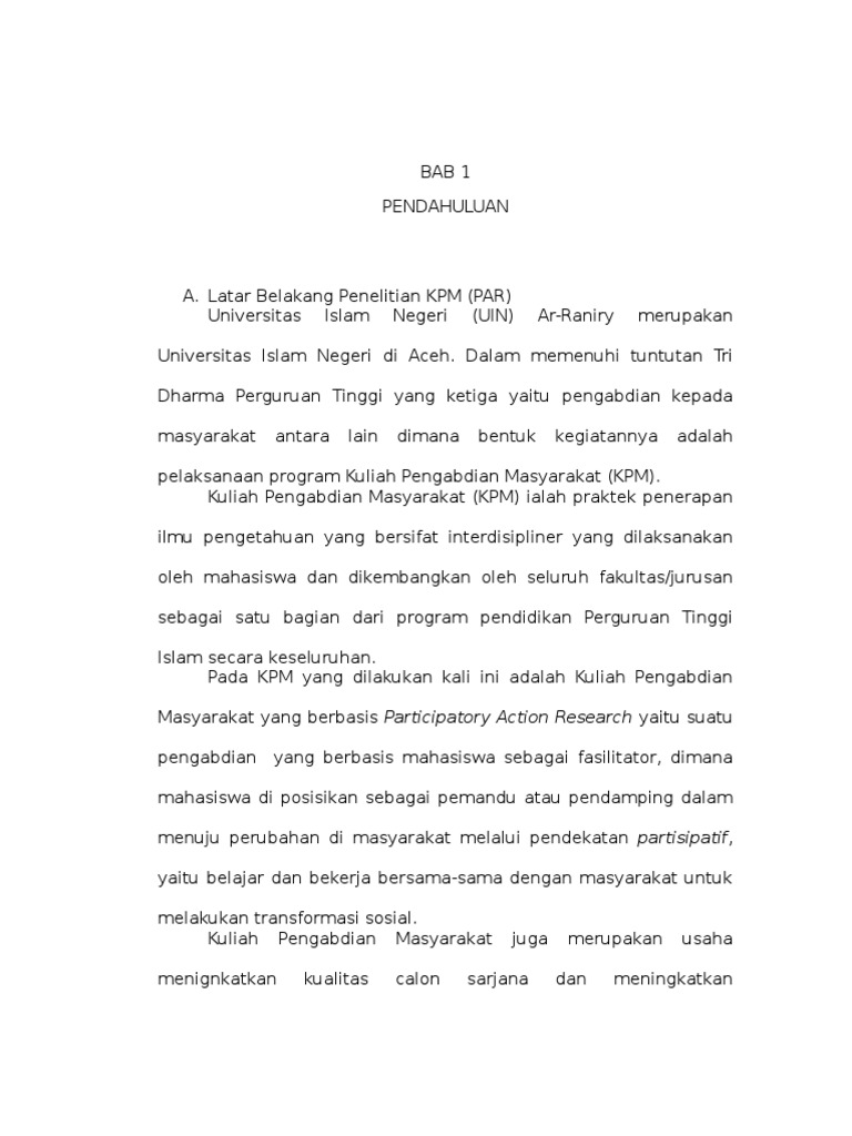 Bab 1 (Laporan KPM) | PDF