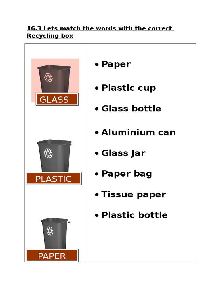 Glass: Paper Plastic Cup Glass Bottle Aluminium Can Glass Jar Paper Bag ...
