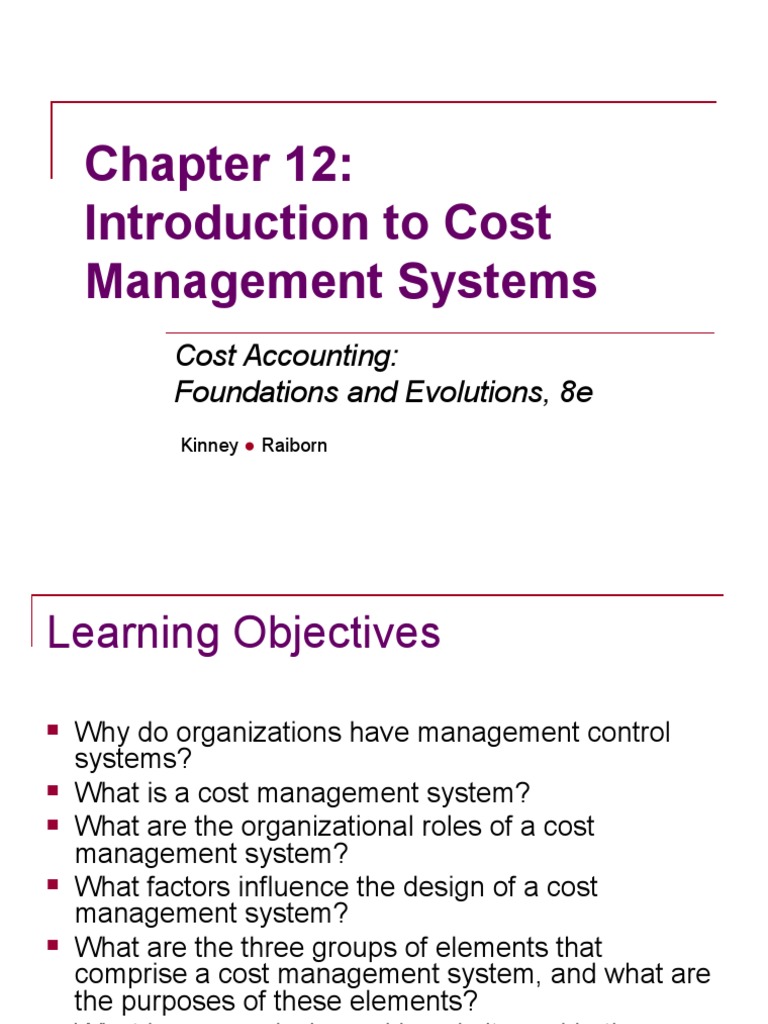 Introduction to Cost Management Systems | PDF
