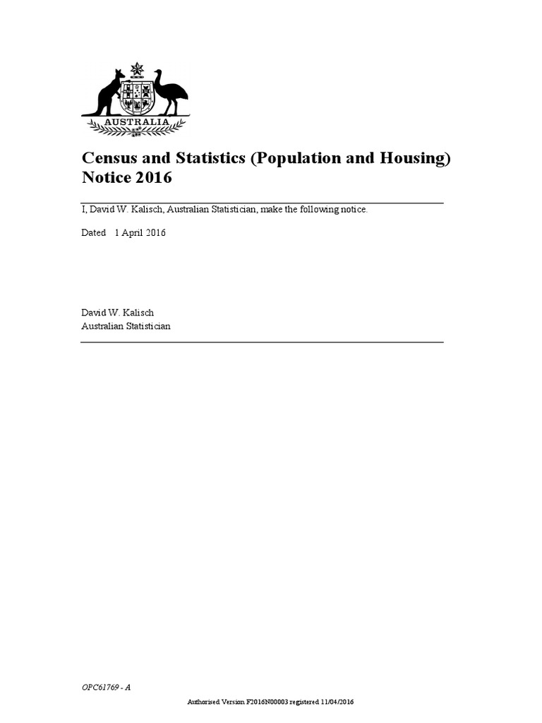 Aus Census Information 2016 | PDF | Census | Australia