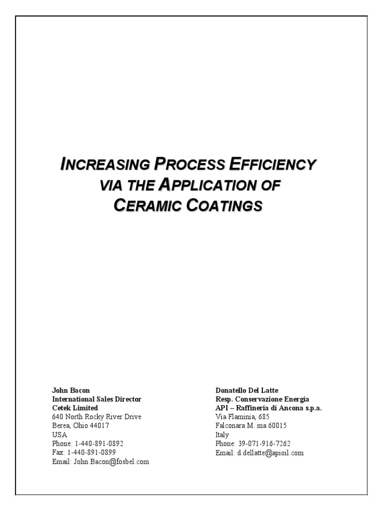 Ceramic Coating On Fired Heater Tubes | PDF | Refractory | Heat Transfer