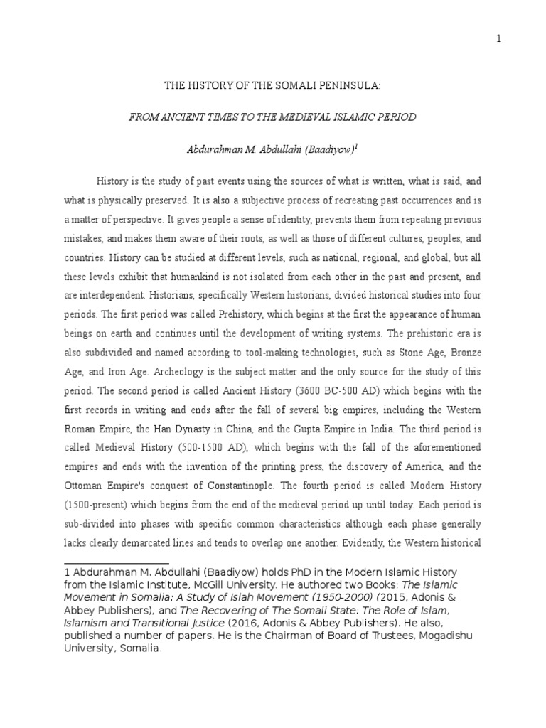 The History of The Somali Peninsula: From The Ancient Times To The ...