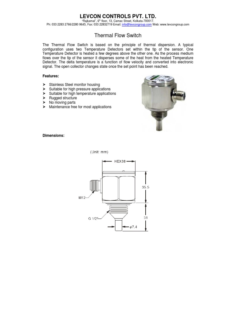 3.3 Thermal Flow Switch | PDF