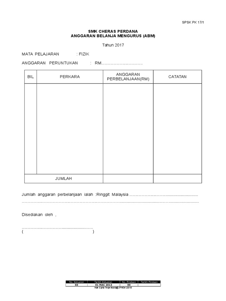 Anggaran Belanja Mengurus | PDF