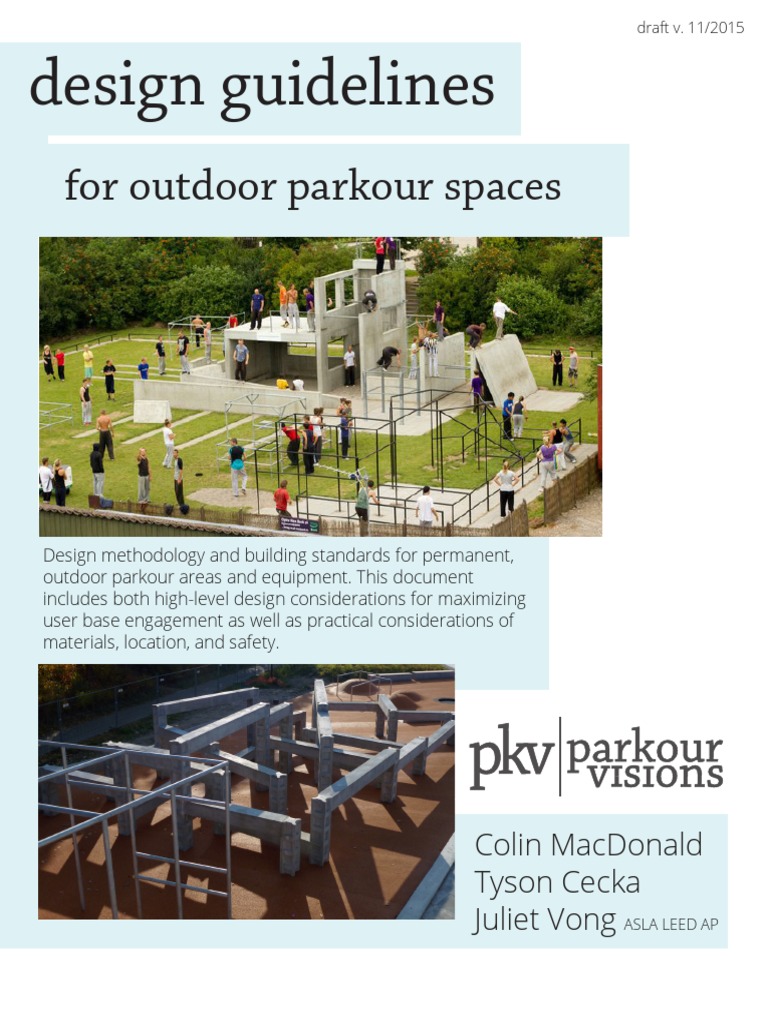 2015.11.25 Parkour Visions Parks Design Guidelines | PDF | Lumber | Stairs