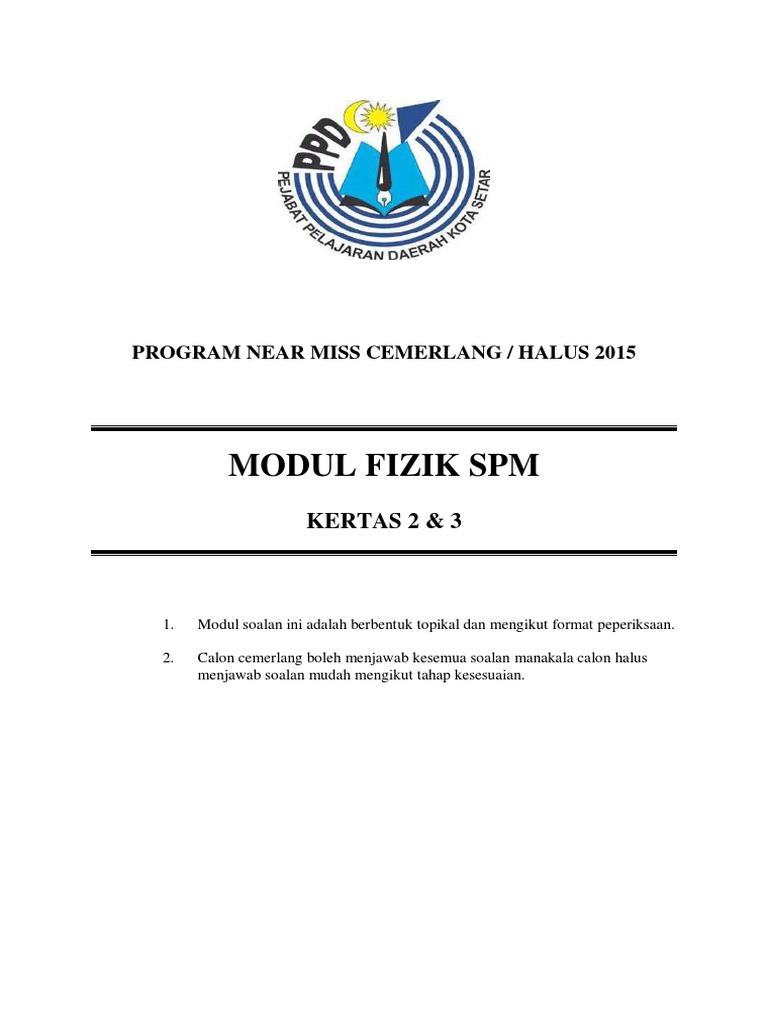 Modul Fizik SPM Kertas 2 & 3 | PDF