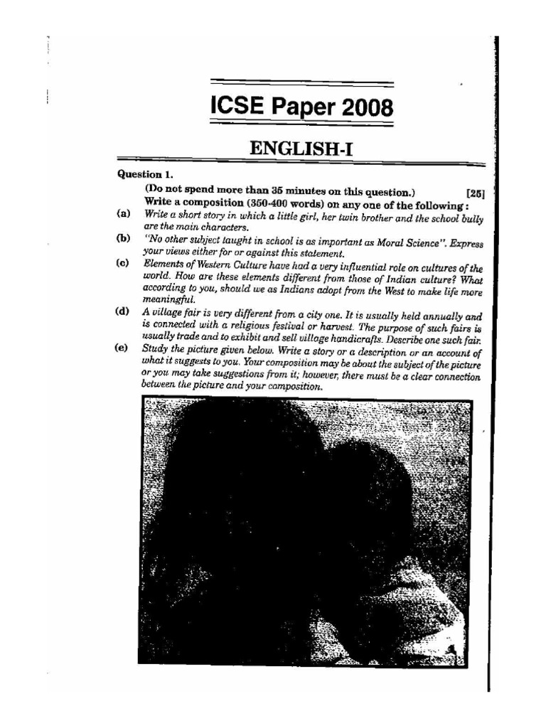 Icse English Class 10 2008 | PDF