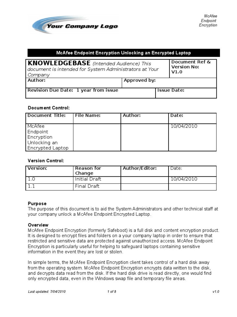 Knowledge Base McAfee Endpoint Encryption - Unlocking An Encrypted ...