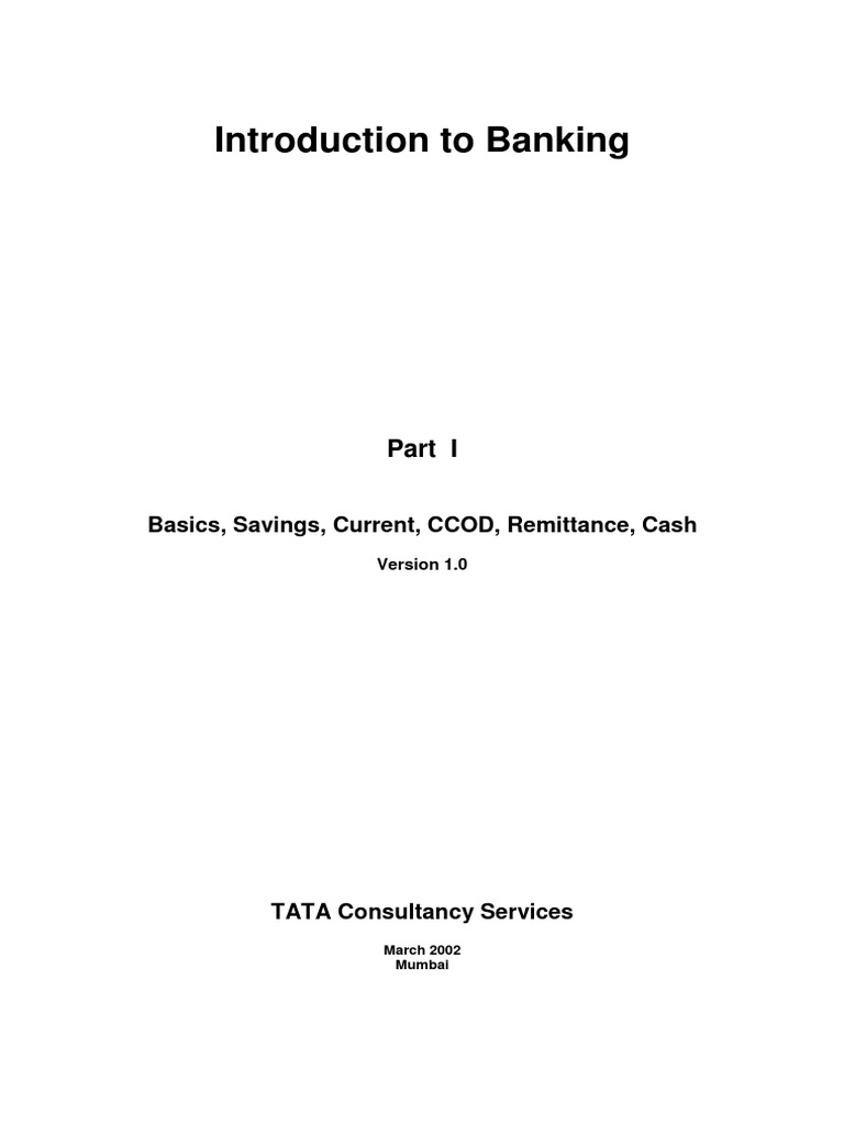 Introduction To Banking - Part I PDF | PDF