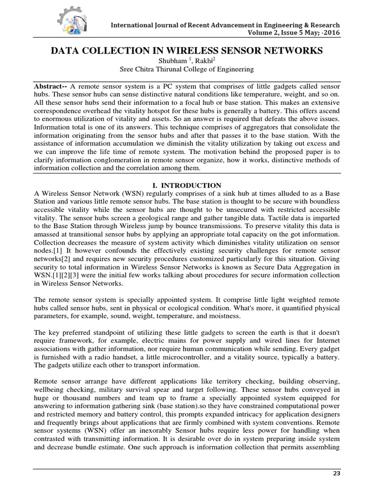 Data Collection in Wireless Sensor Networks | PDF | Wireless Sensor Network | Networks