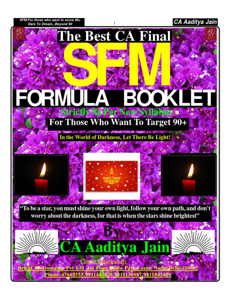 16 CA Final SFM Mafa Formula Booklet by Aaditya Jain All Formula in One ...