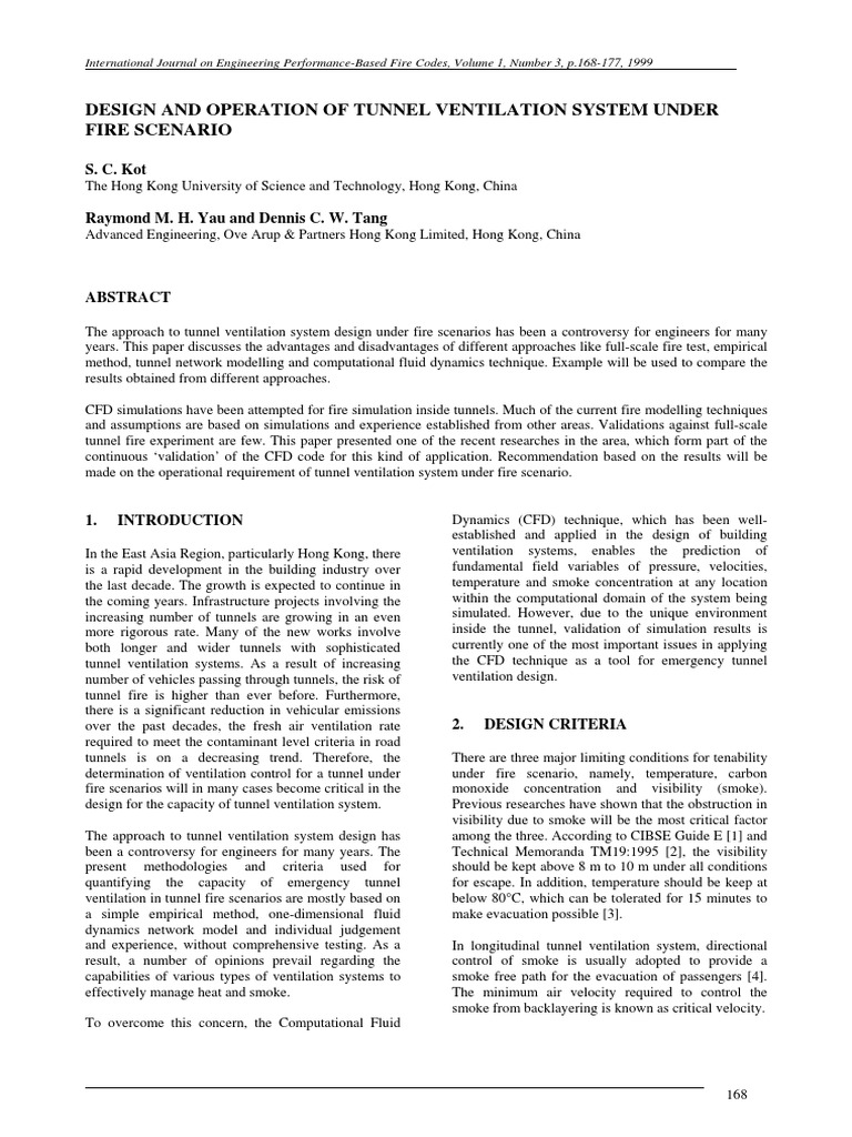 Tunnel Ventilation Design for Fires | PDF | Ventilation (Architecture ...